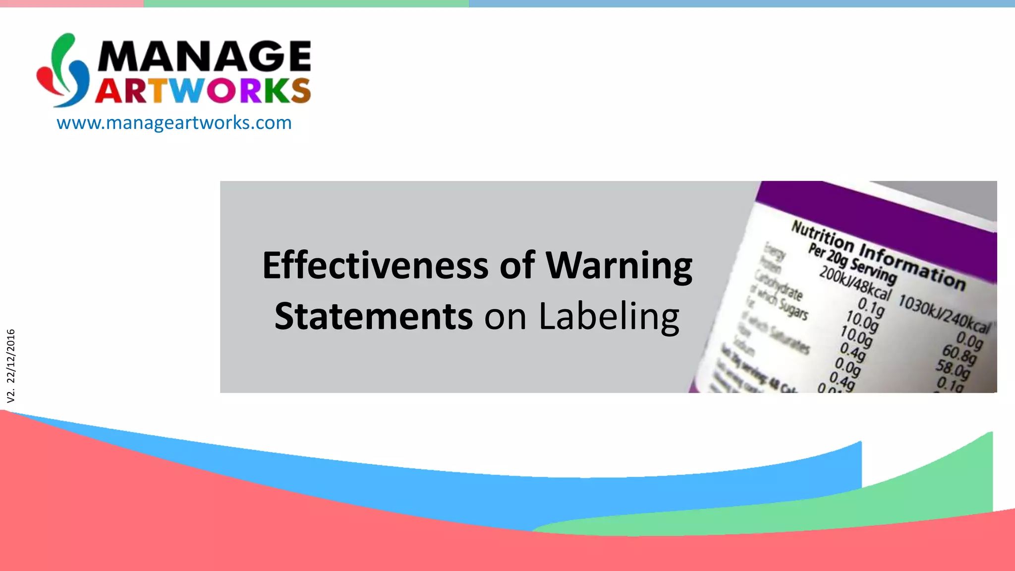 Effectiveness of warning statements on labeling | PPT