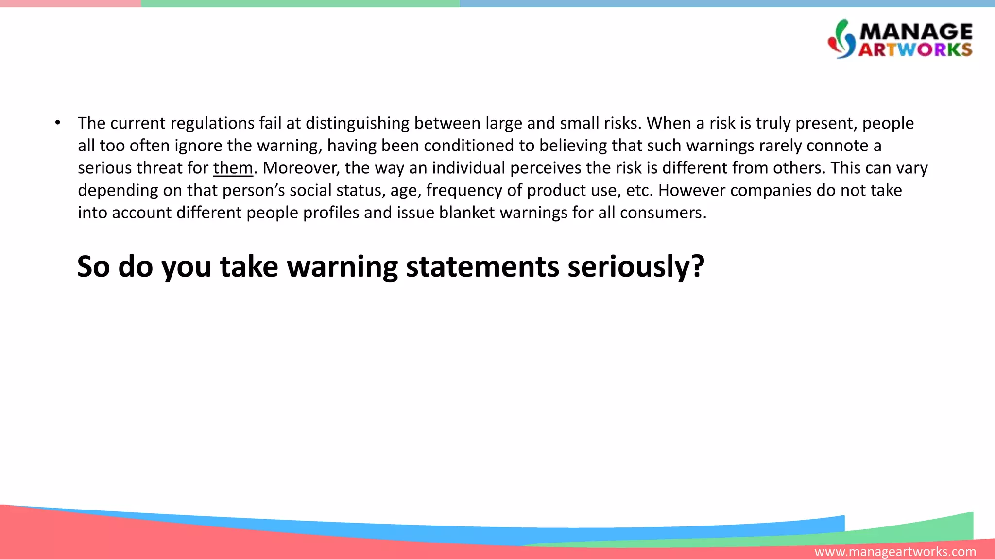Effectiveness of warning statements on labeling | PPT