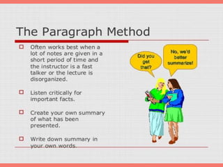 Note taking Process and Techniques | PPT