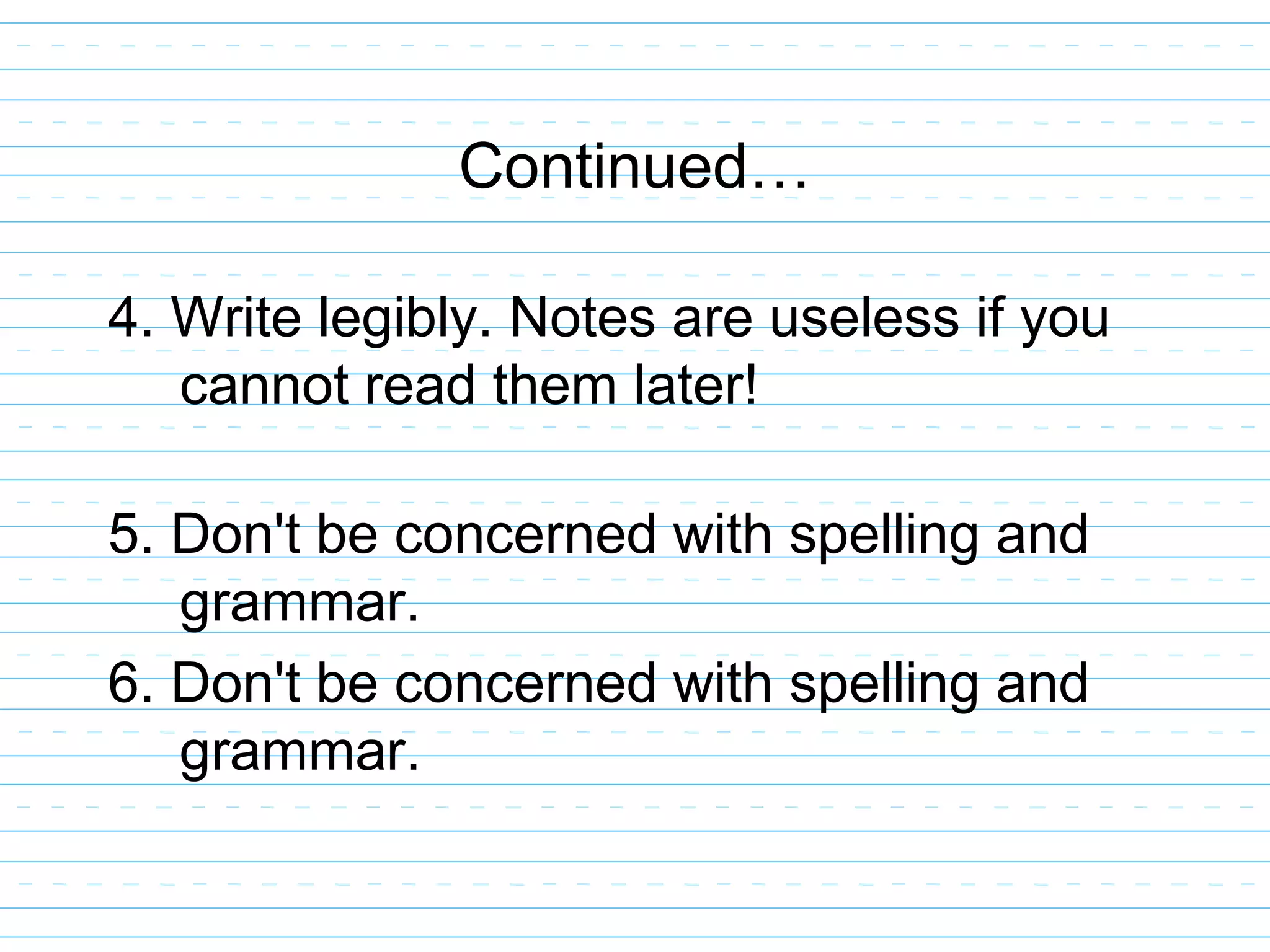 Effective Note Taking | PPTX