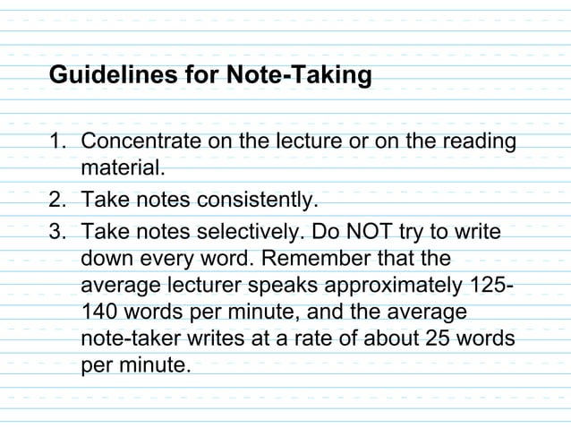 Effective Note Taking | PPTX