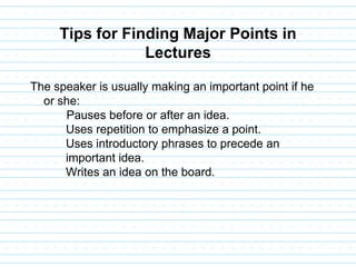 Effective Note Taking | PPTX