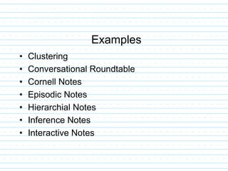 Effective Note Taking | PPTX