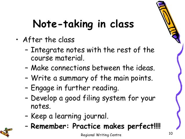 Effective note taking