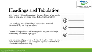 How to Develop Effective Note Taking Skills | PPTX