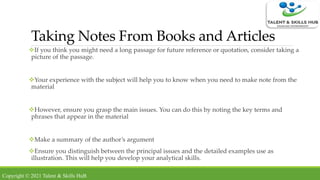 How to Develop Effective Note Taking Skills | PPTX
