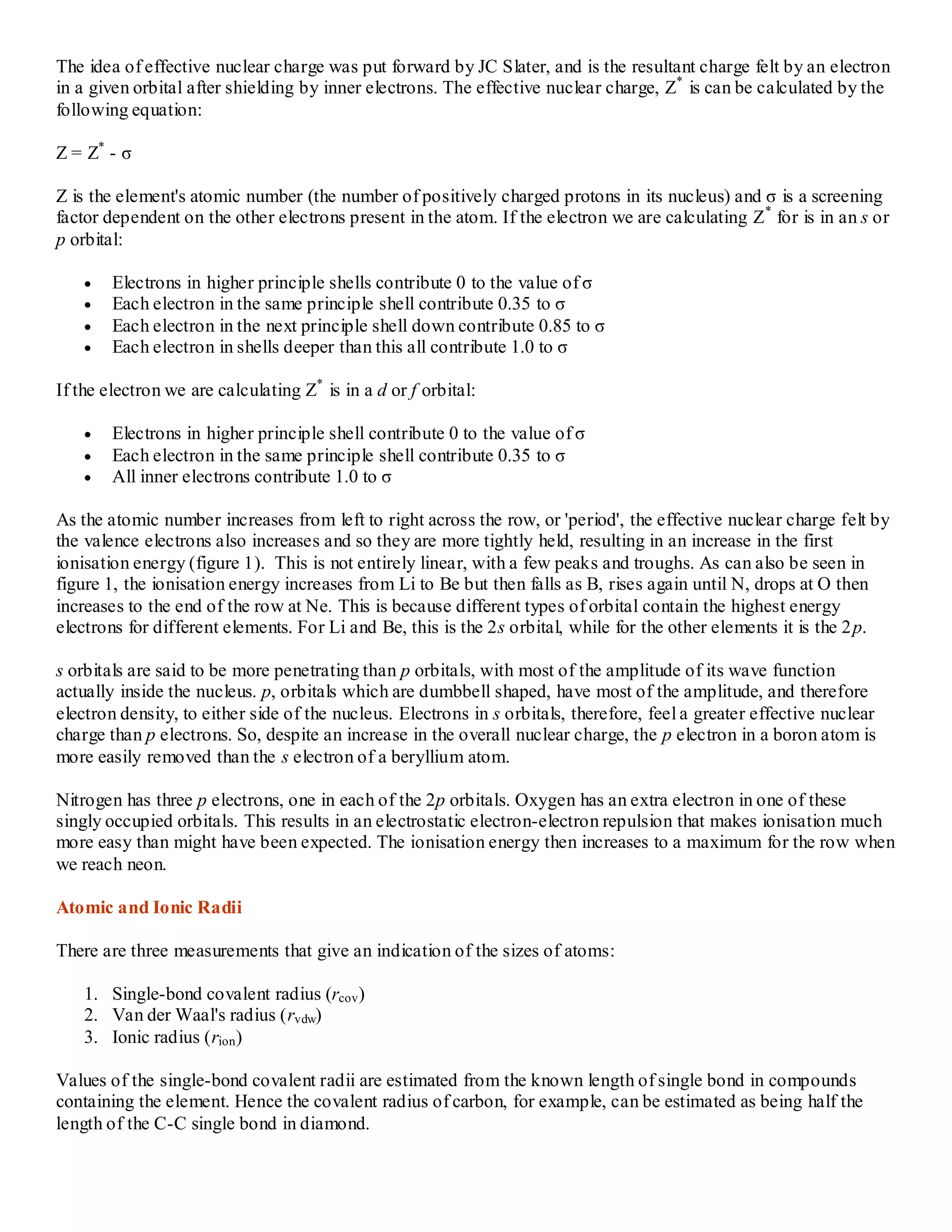 Effective nuclear charge | PDF