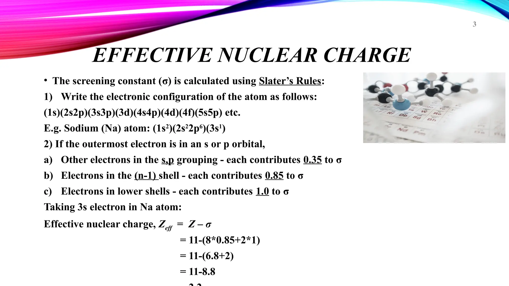 NUCLEAR CHARGE AND SLATER’S RULES SHERYL | PPTX