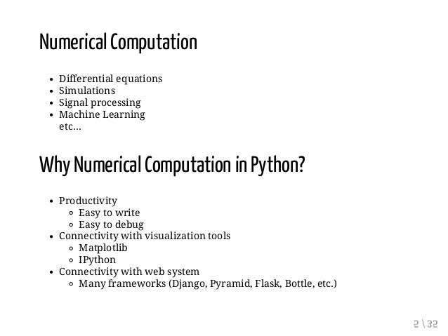 Effective Numerical Computation In Numpy And Scipy 