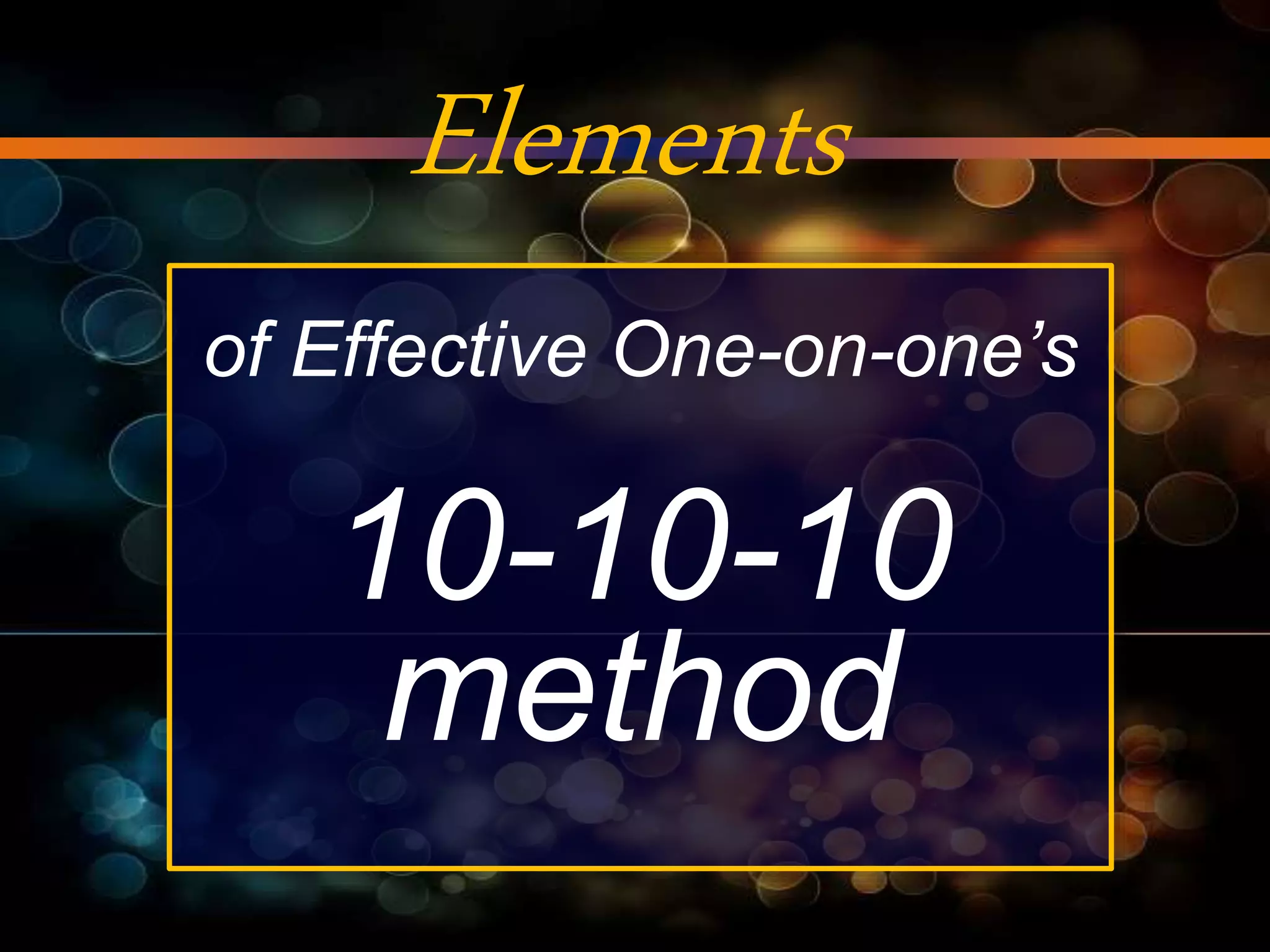 Effective one to-ones | PPT