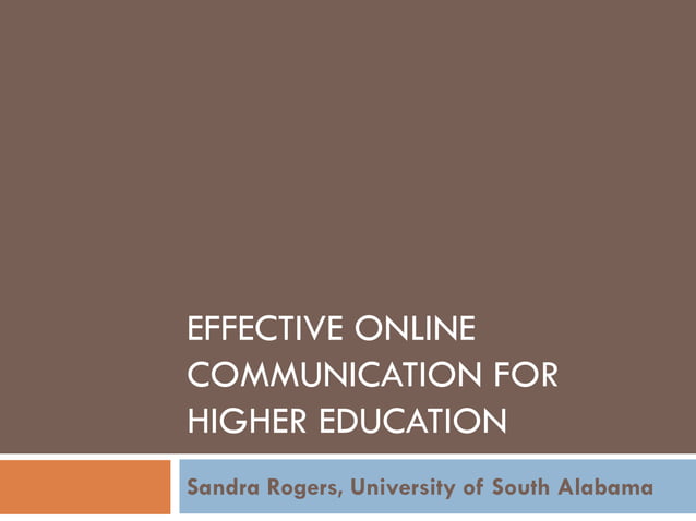 Effective Online Communication for Higher Education | PPT