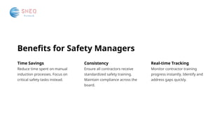 Effective Online Induction Training Software for Contractor Safety | PPT