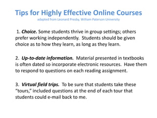 Effective Online Learning | PPSX