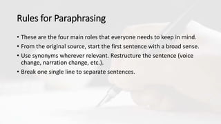 Effective Paraphrasing Techniques Expectation vs Reality | PPT