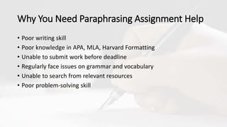 Effective Paraphrasing Techniques Expectation vs Reality | PPT