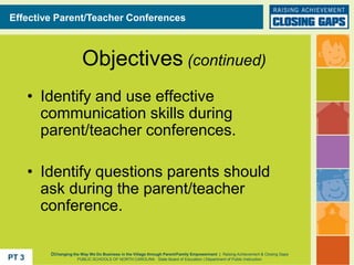 Effective parent teacher conferences | PPTX