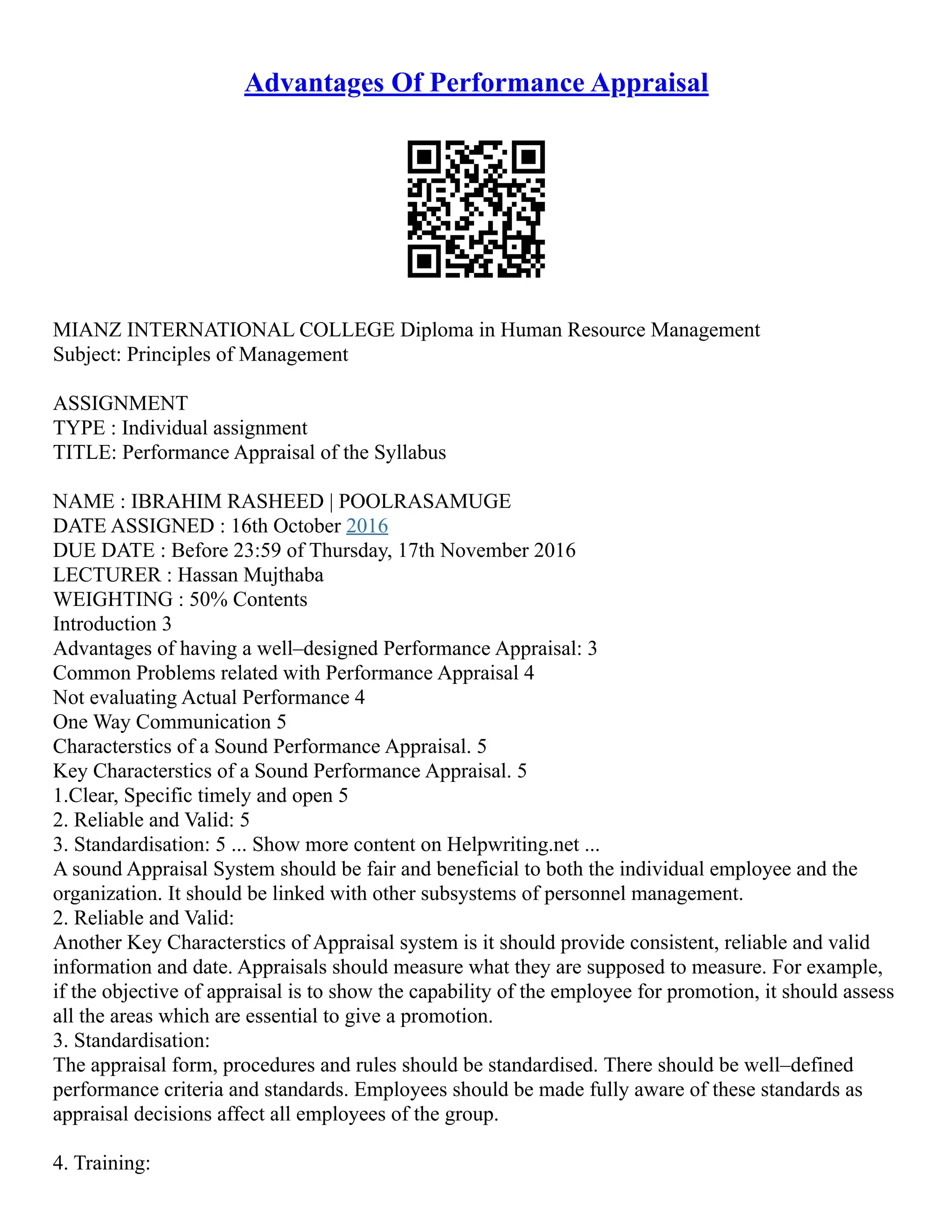 Effective Performance Appraisal Program | PDF