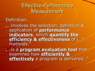 Effective Performance Measures | PPT