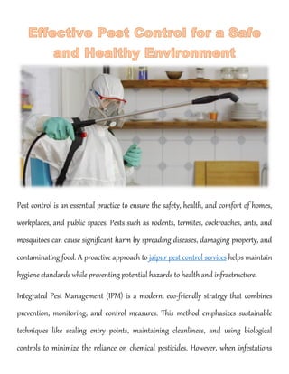 Effective Pest Control for a Safe and Healthy Environment | PDF