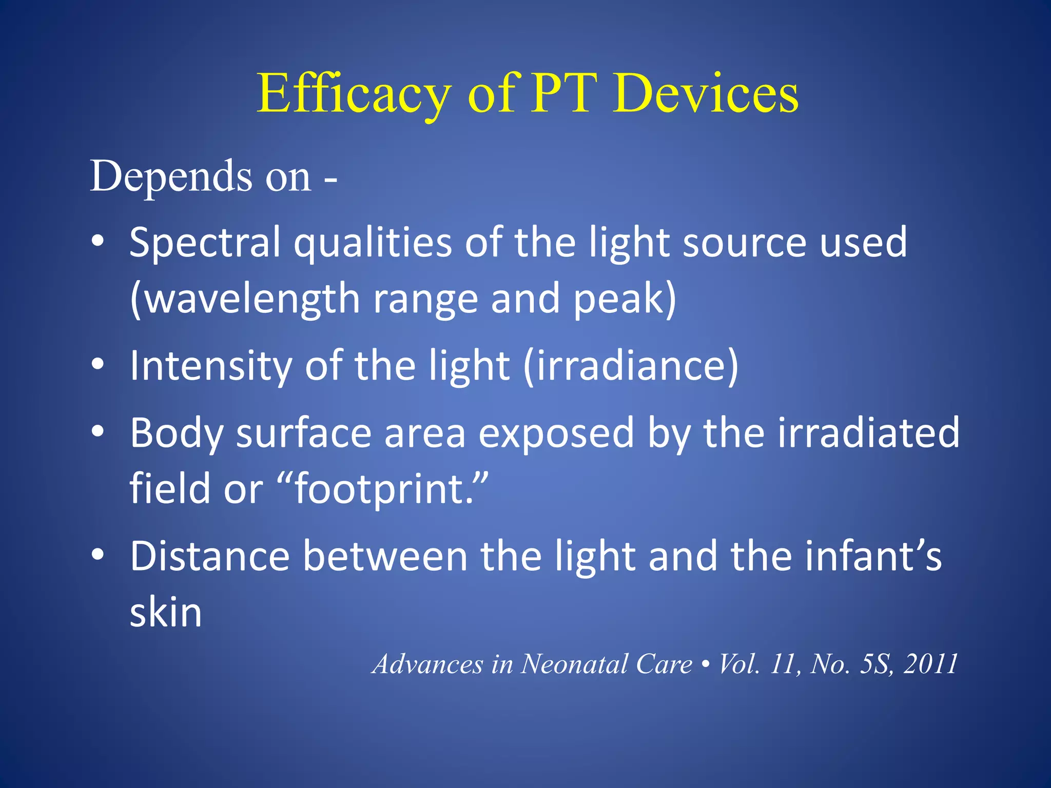 Effective phototherapy for neonatal jaundice | PPTX