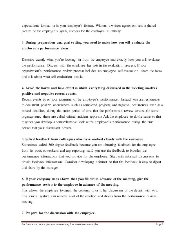 Effective phrases for performance evaluations Effective phrases for performance evaluations