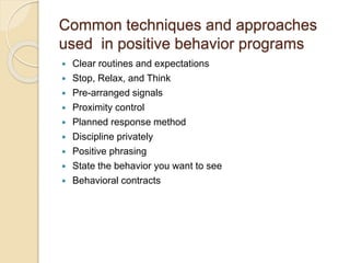 Effective positive behavior support techniques and intervention for | PPTX