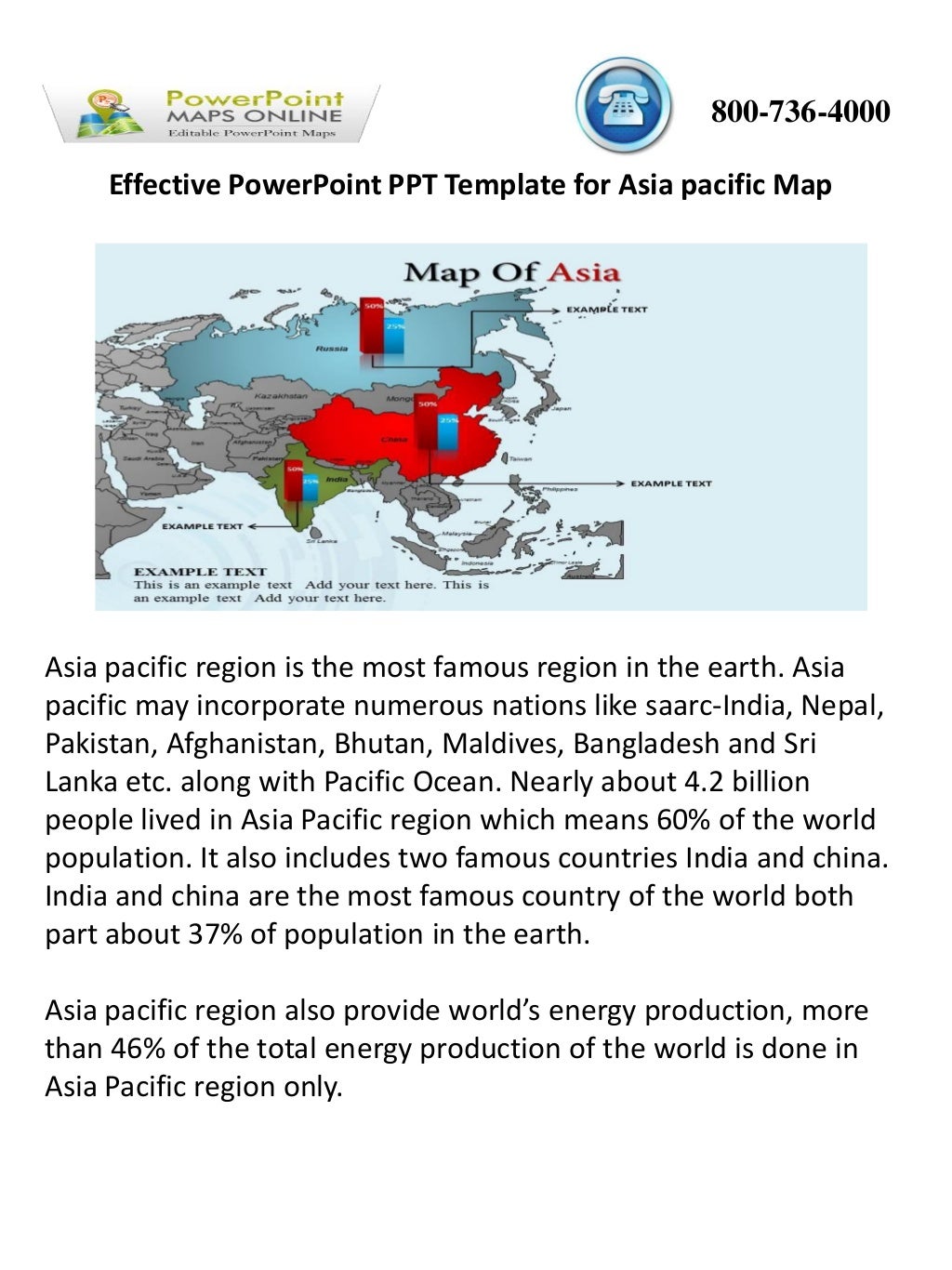 Effective PowerPoint PPT Template for Asia pacific Map