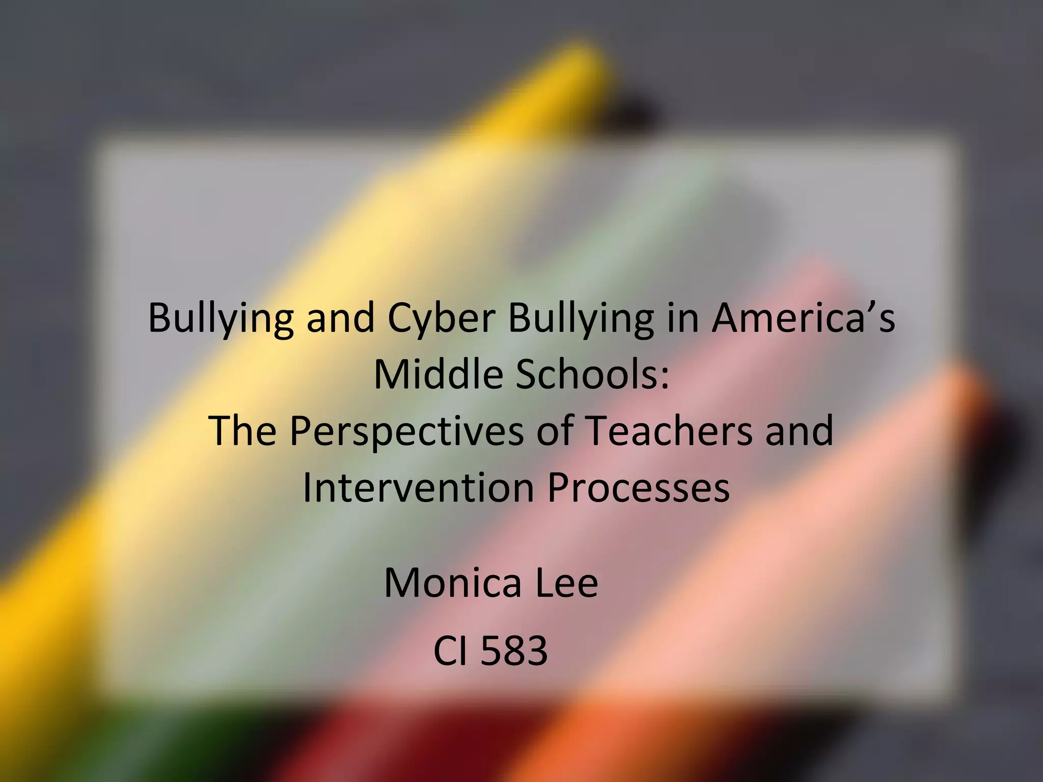 Bullying and Cyberbullying -Lee | PPT