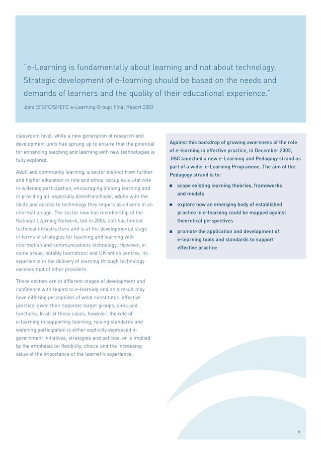 Effective e-learning practice JISC | PDF