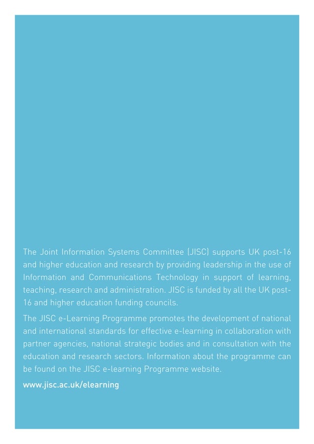 Effective e-learning practice JISC | PDF