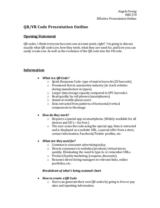 Effective Presentation Outline