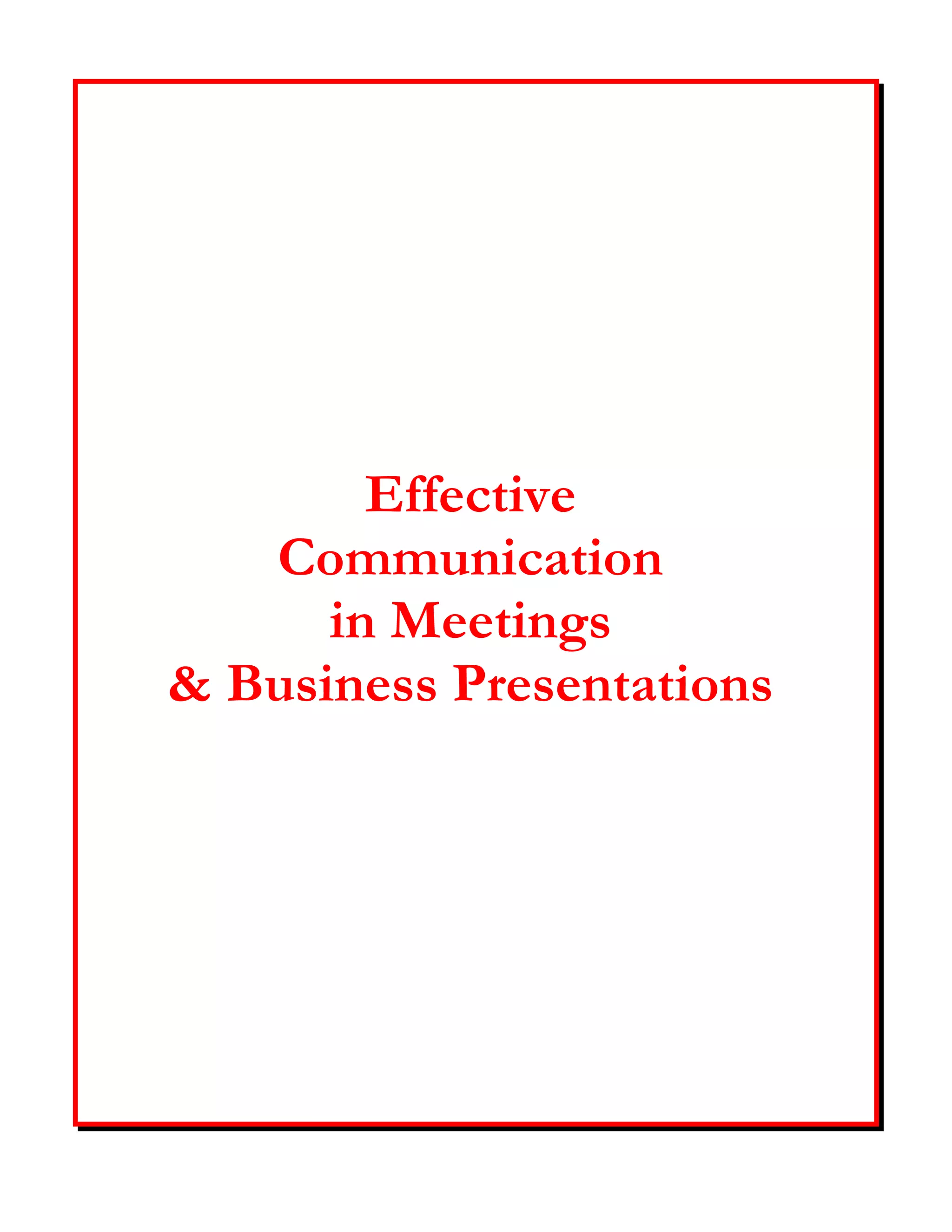 Effective Presentations - handout | PDF | Resume Writing and Advice ...