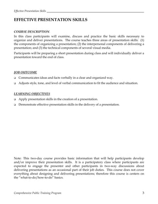 Effective presentation skills | PDF