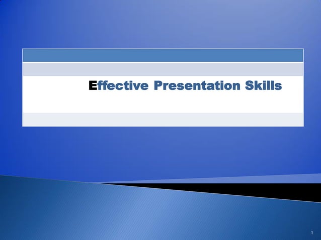 Effective presentation skills | PDF