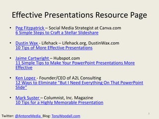 Antone Media's Effective Presentations Resource Page | PPT