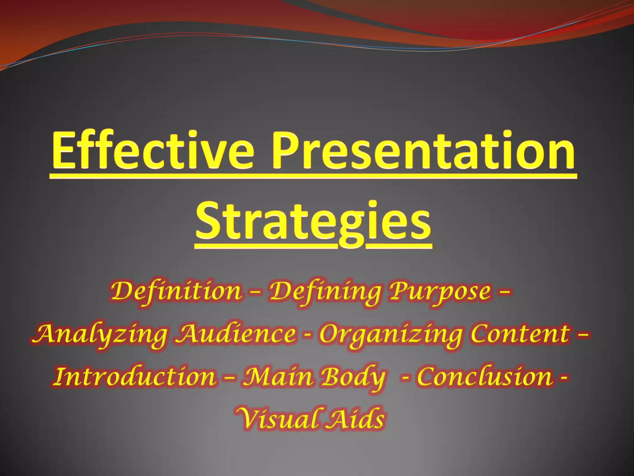 Effective presentation strategies i | PDF
