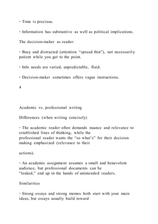 Effective Professional Writing The MemoAdapted from | PDF