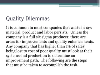 Effective quality improvement paths for manufacturing | PPT