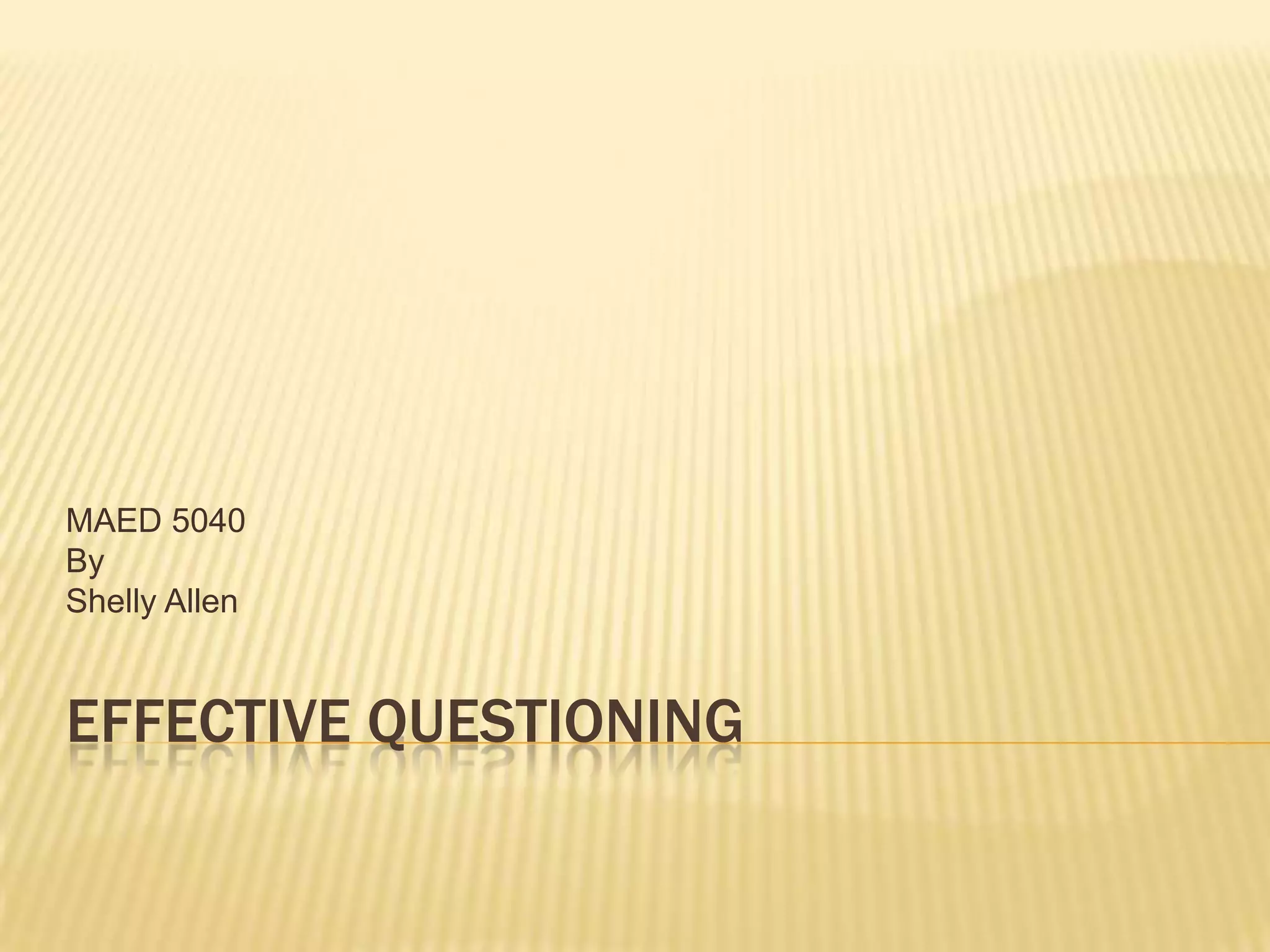 Effective questioning | PPT