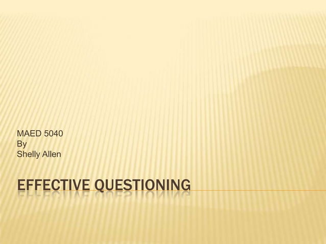 Effective questioning | PPT