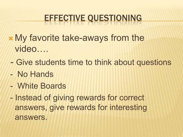 Effective questioning | PPTX