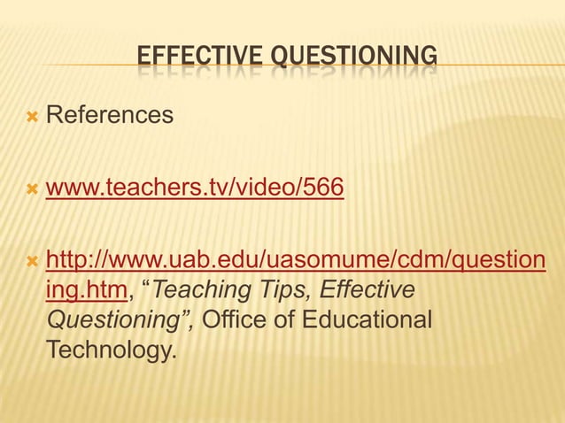 Effective questioning | PPTX