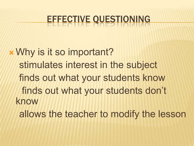 Effective questioning | PPTX