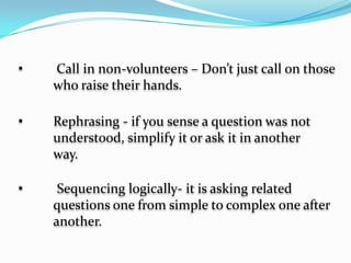 Effective questioning | PPTX