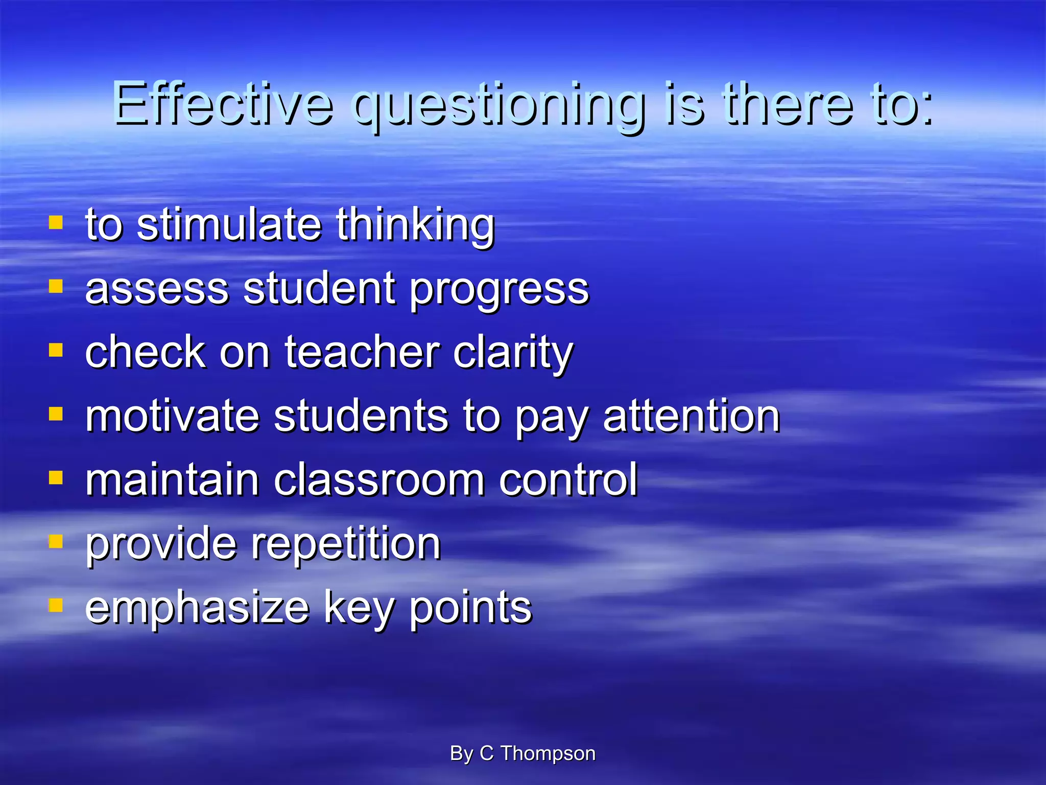 Effective questioning | PPT | Education