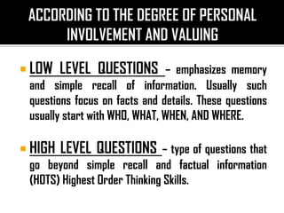 EFFECTIVE QUESTIONING | PPTX