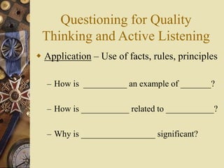 Effective Questioning techniques in .... | PPT | Educational Assessment ...