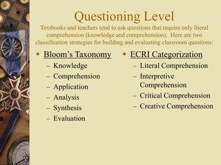 Effective Questioning techniques in .... | PPT | Educational Assessment ...