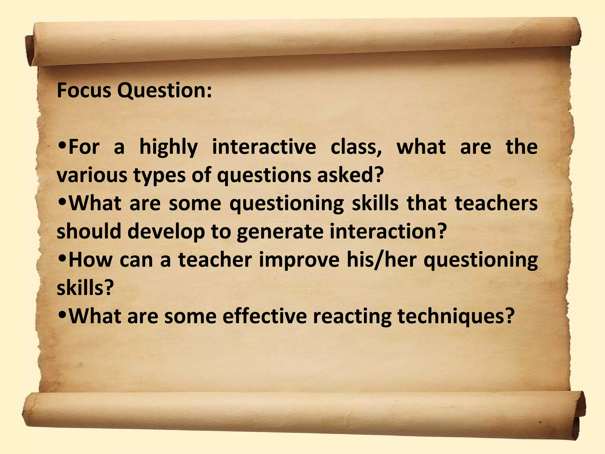 Effective questioning and reacting techniques | PPT