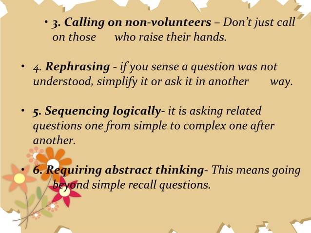 Effective questioning and reacting techniques | PPT | Educational ...